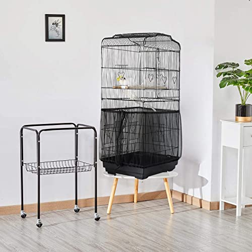ASOCEA Extra Large Bird Cage Seed Catcher Guard Universal Birdcage Cover Nylon Mesh Net for Parrot Parakeet Macaw Lovebird African Grey