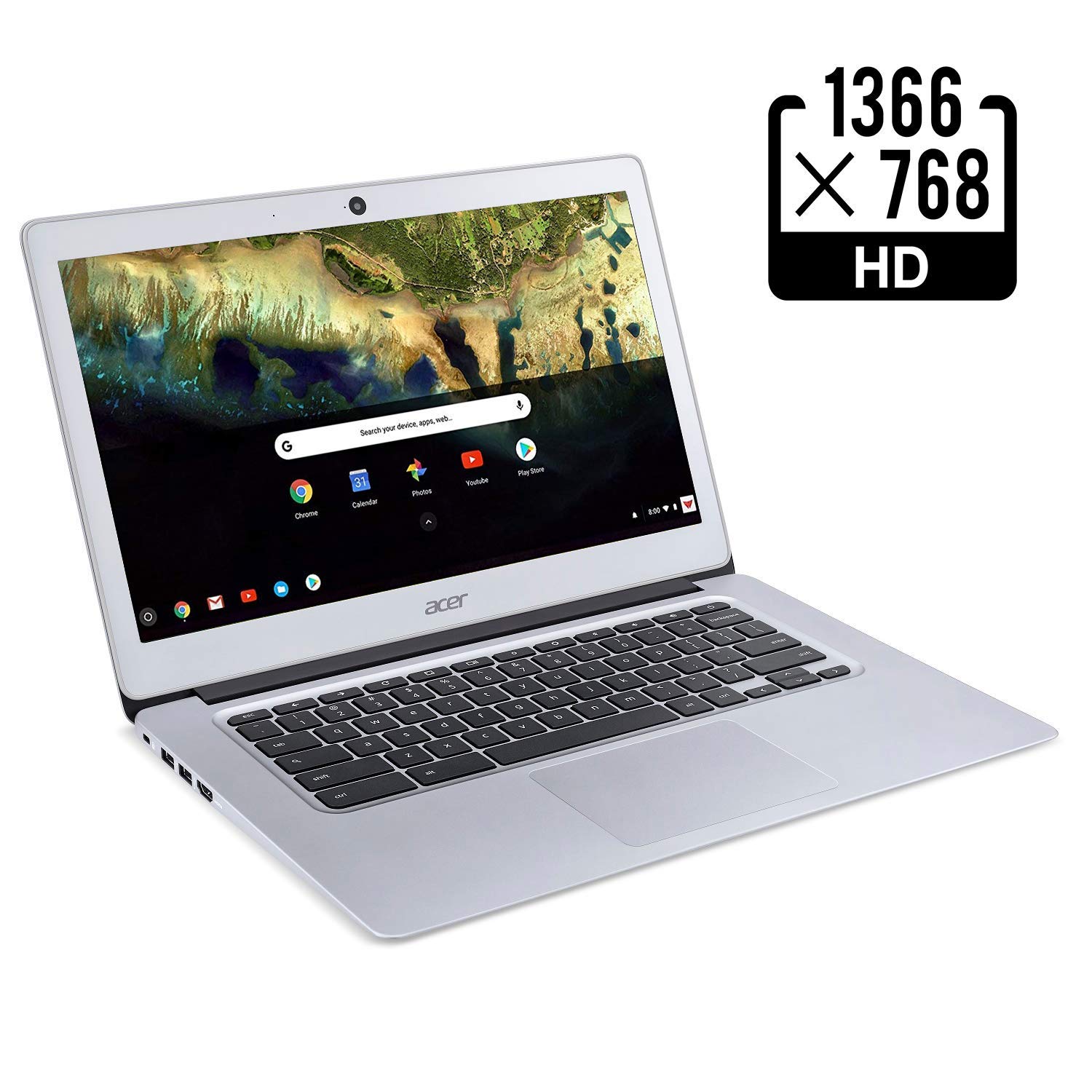 ACER CHROMEBOOK LAPTOP 14"HD N3060 4 16GB eMMC SPARKLY SILVER CB3-431-C99D (Renewed)