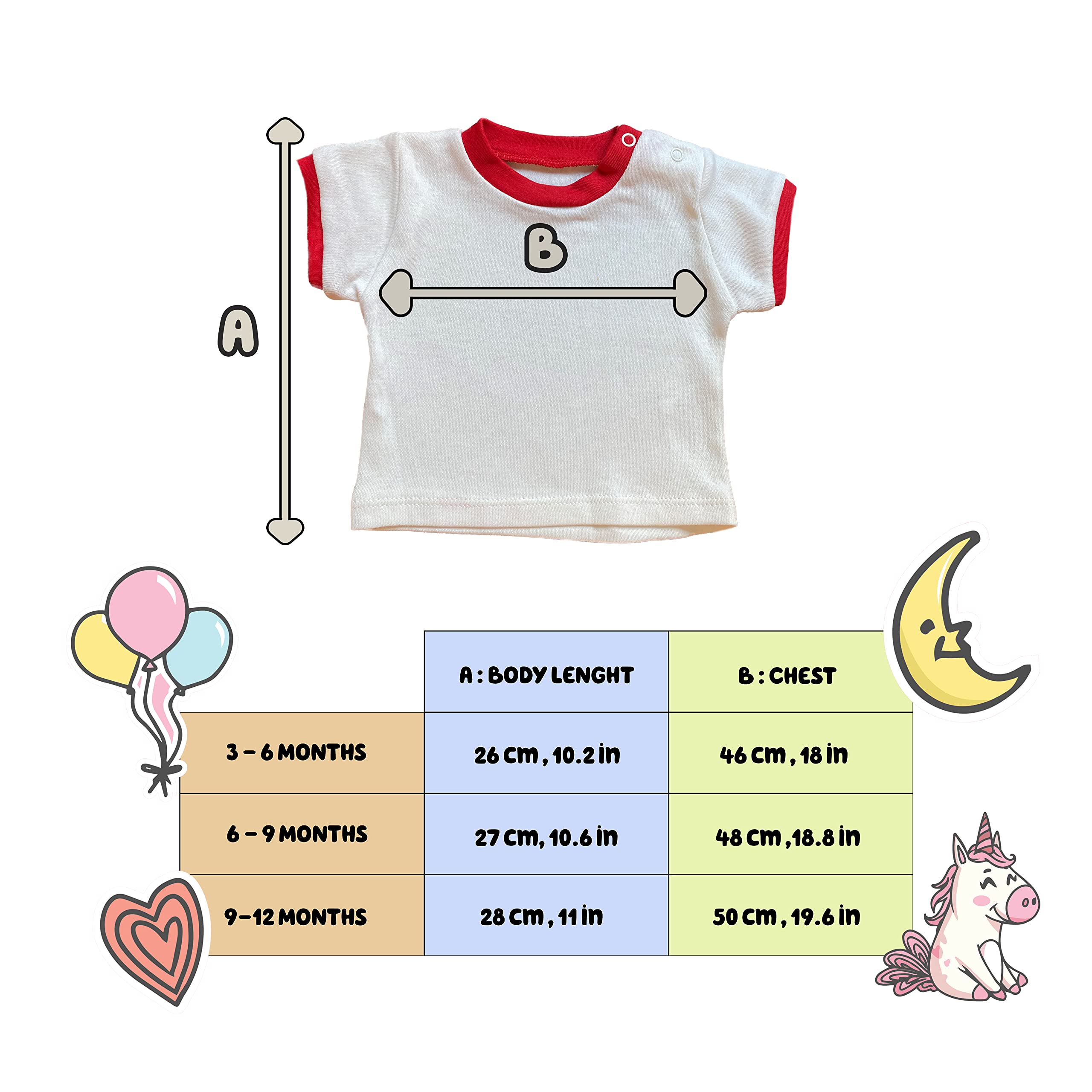 My Cotton Baby Mc Donald's Cotton Baby Salopette, Jumpsuit With Tshirt For Newborns & Infants - 2 Pack Cotton Baby Romper For Unisex, Multicolor, 9-12 Months