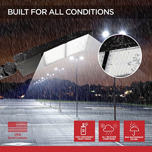 480vac - 40,000 Lumen NextGen II Series 300 Watt Parking Lot Light – Slip Fit Mount - with Photocell– 5000k - Black Housing - 480 Volt