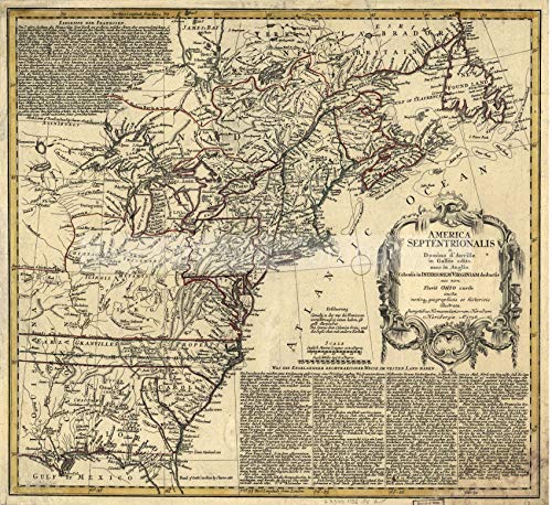 1756 Map| North America| America Septentrionalis a Domini d'Anville in Galliis Edita n