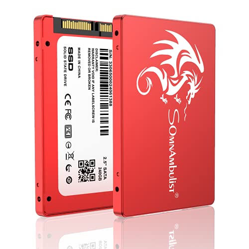 Somnambulist 120GB 240GB 480GB SATA3 SSD Hard Drive 2.5 inch Solid State Drive SSD (Red Dragon-120G)