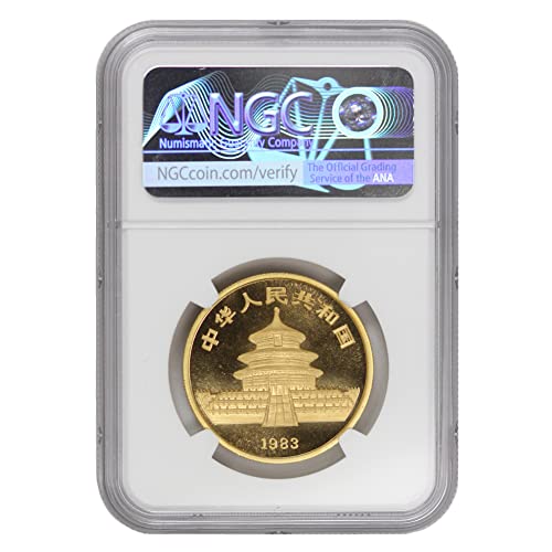1983 No Mint Mark 1oz Chinese Gold Panda MS-68 by Mint State Gold 100 Yn NGC MS68
