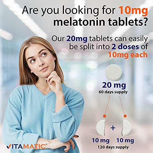 2 Pack High Potency Melatonin 20mg Tablets | Vegetarian, Non-GMO, Gluten Free | 60 Fast Dissolve Tablets | Natural Berry Flavor |
