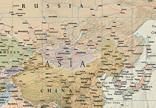 2023 Swiftmaps 24" x 36" World Map Contemporary Premier Wall Map Poster Mural, Laminated, Made in the USA