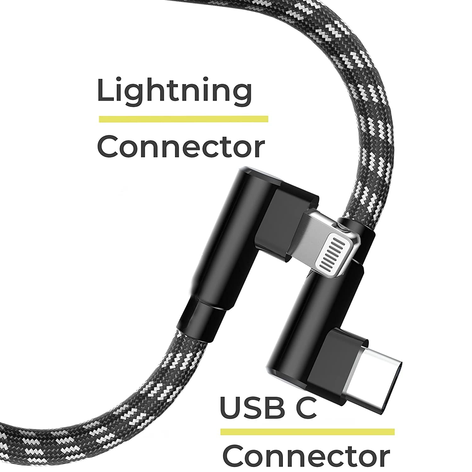 AGOZ 6 Inch MFI Certified Lightning to USB C Cable, 90° Right Angle Fast Charger Cord Compatible with iPhone 14, 13 Pro Max, 12, 11 Pro Max, Xs XR X 8
