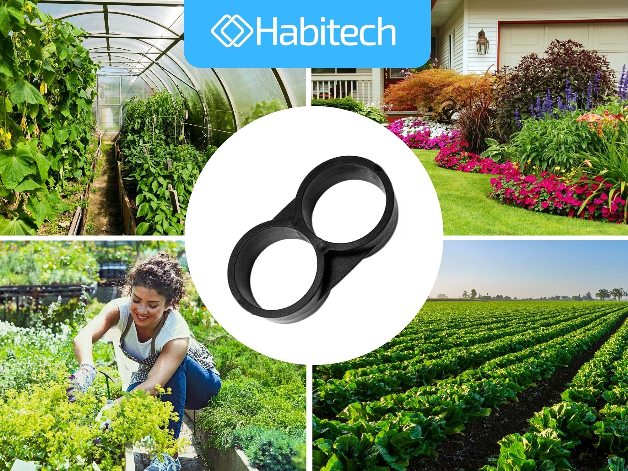 Habitech 1/2" Figure 8 End Cap Plug Irrigation Fittings (12 Pack) - Drip Line Plug Closures compatible with Rain Bird and Most 1/2" Irrigation Tubing or Sprinkler Systems