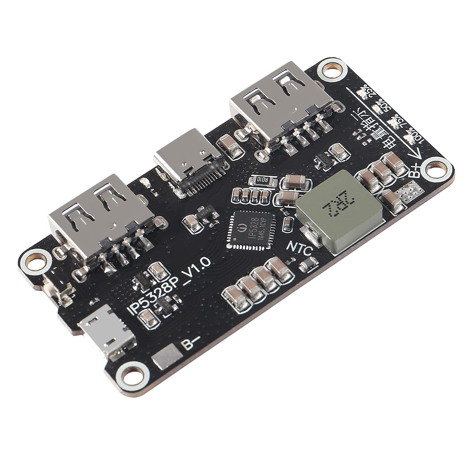 2Pcs IP5328P Boost Charging Module Dual USB 18650 Battery Fast Charger Treasure Tpye-c 3.7V to 5V 9V 12V Step up Fast Quick Charger Circuit Board QC2.0 QC3.0 Mobile Power Main Board