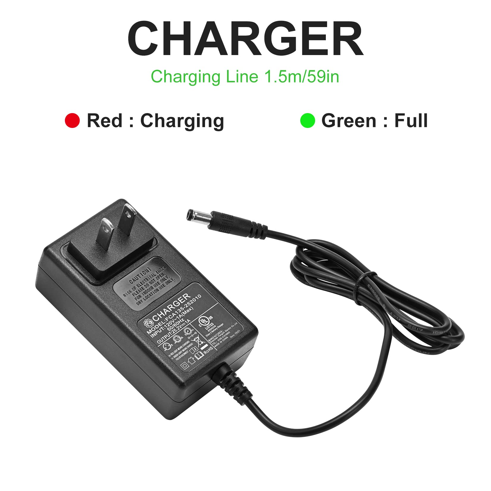 24V 1A Massage Gun Charger ,DC 24V or 25.2V 1A Massage Gun Power Cord Muscle Blaster Massage Gun Charger
