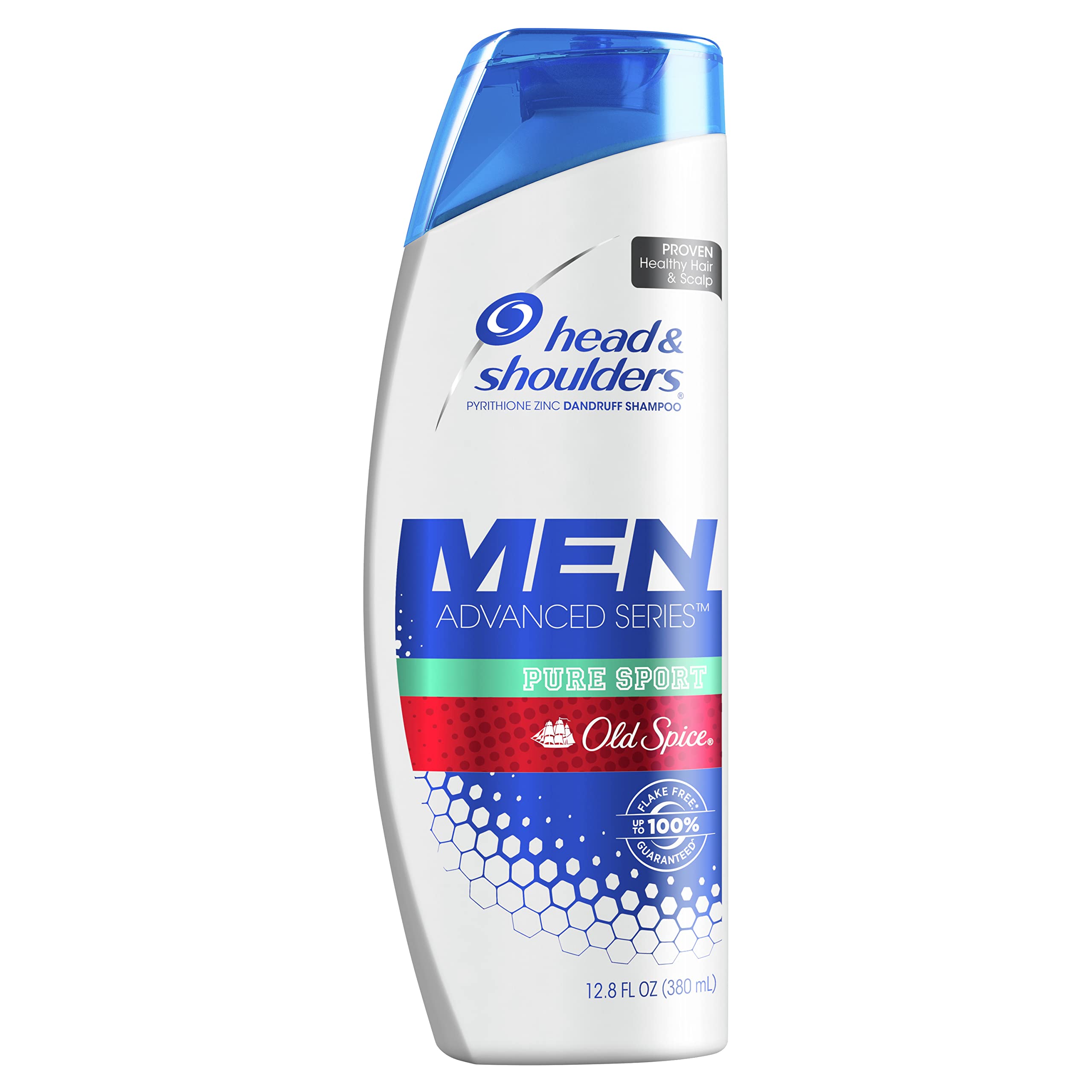 Head & Shoulders Shampoo For Men, Men Advanced Series, Old Spice Pure Sport Anti-Dandruff Shampoo, 12.8 fl oz, Pack of 6