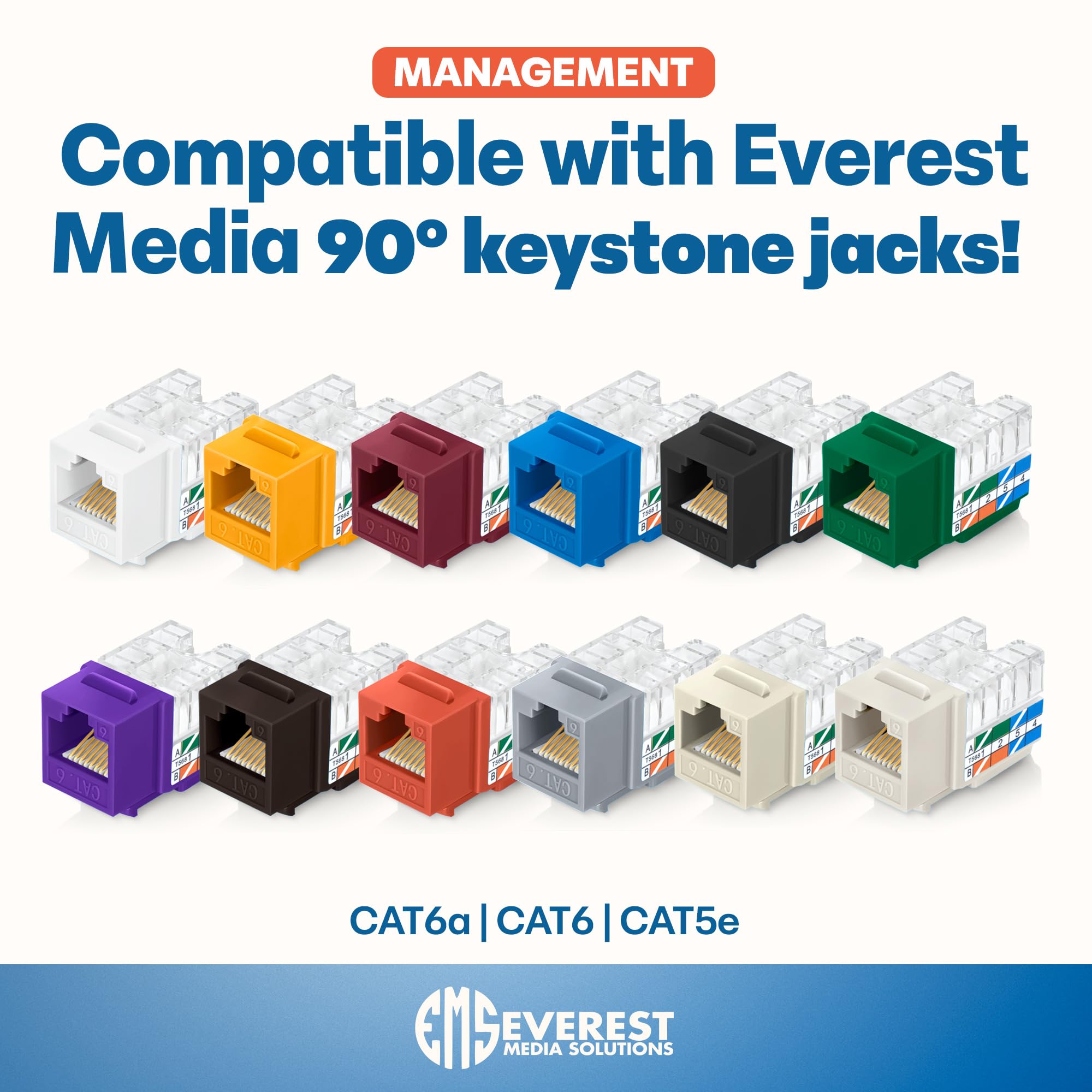 Everest easyJACK - 90° Angled Speed Termination Keystone Tool - Time Saver Network Punch Down Tool - To Be Used ONLY with Everest 90° Angled RJ45 Cat5e, Cat6a and Cat6 Keystone Jacks (B087N7QQD2)