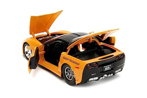 2006 Chevy Corvette Z06, Yellow - Jada Toys 34204/4-1/24 Scale Diecast Model Car