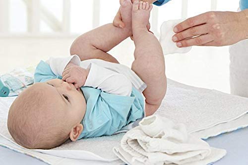 Baby Organic Large Dry Pads 100% Cotton Squares for Baby Care Diapering (120 Count)