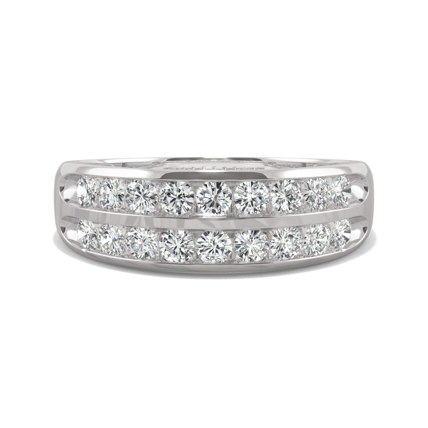 14K White Gold Moissanite by Charles & Colvard 2.2mm Round Band-size 6 0.72cttw DEW