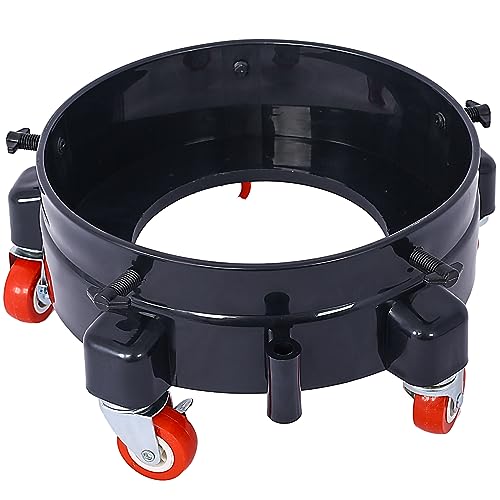 11.2" Bucket Dolly, Easy Glide Removable Rolling Base for 5 Gallon Buckets - 5 Roll Swivel Casters for Effortless 360° Movement - Perfect for Car Wash Systems, Detailing, and More - Sleek Black Design