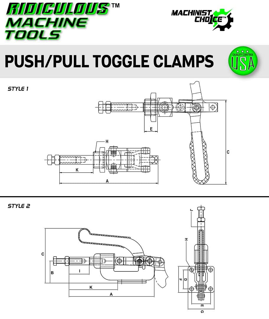 850LB M10 P=1.5 FLG BASE STRAIGHT LINE CLAMP METRIC THREAD