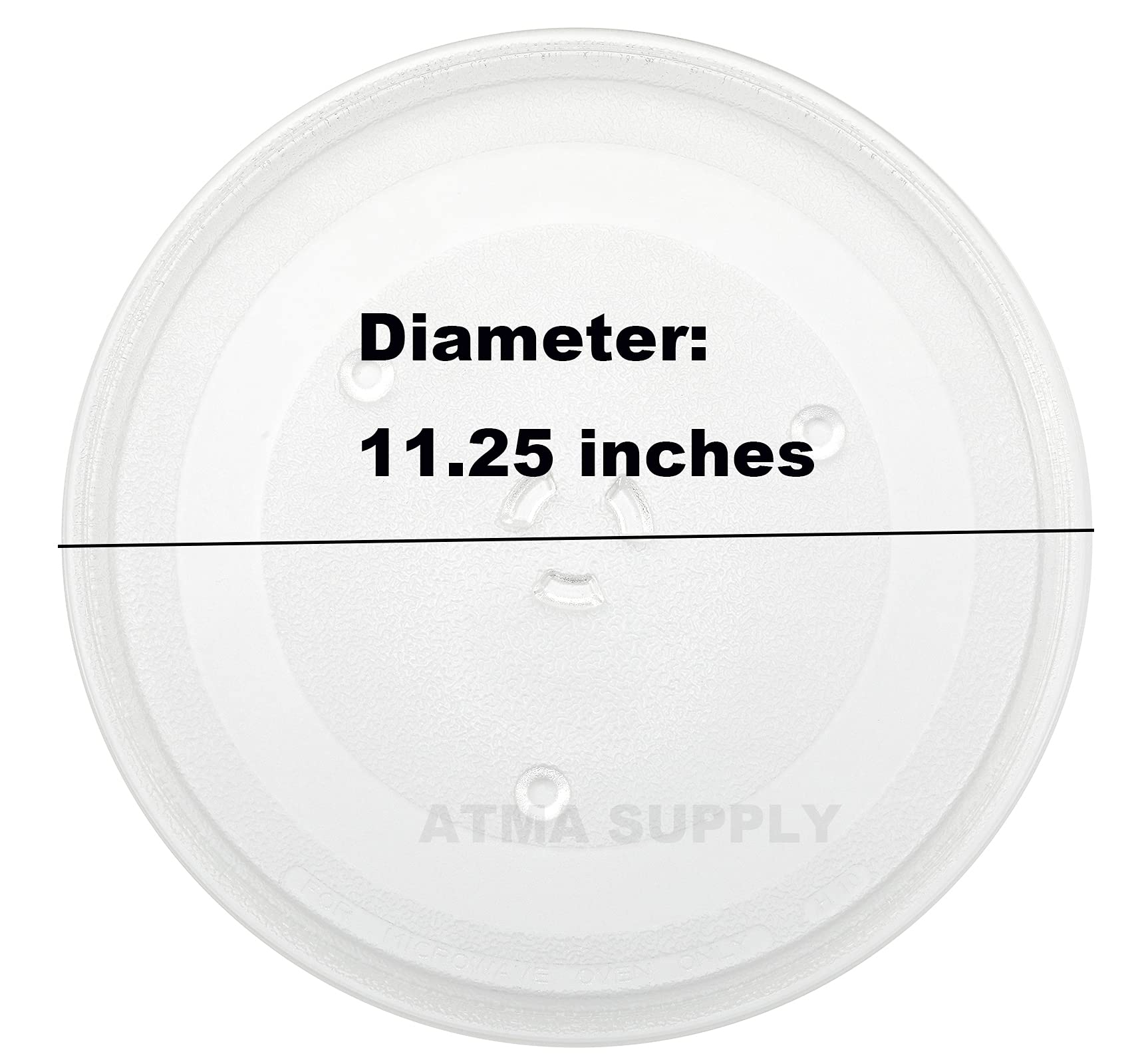 11.25" Microwave Glass Plate WB49X10097 Compatible with GE Samsung Hotpoint Glass Turntable Tray Replaces DE63-00536A
