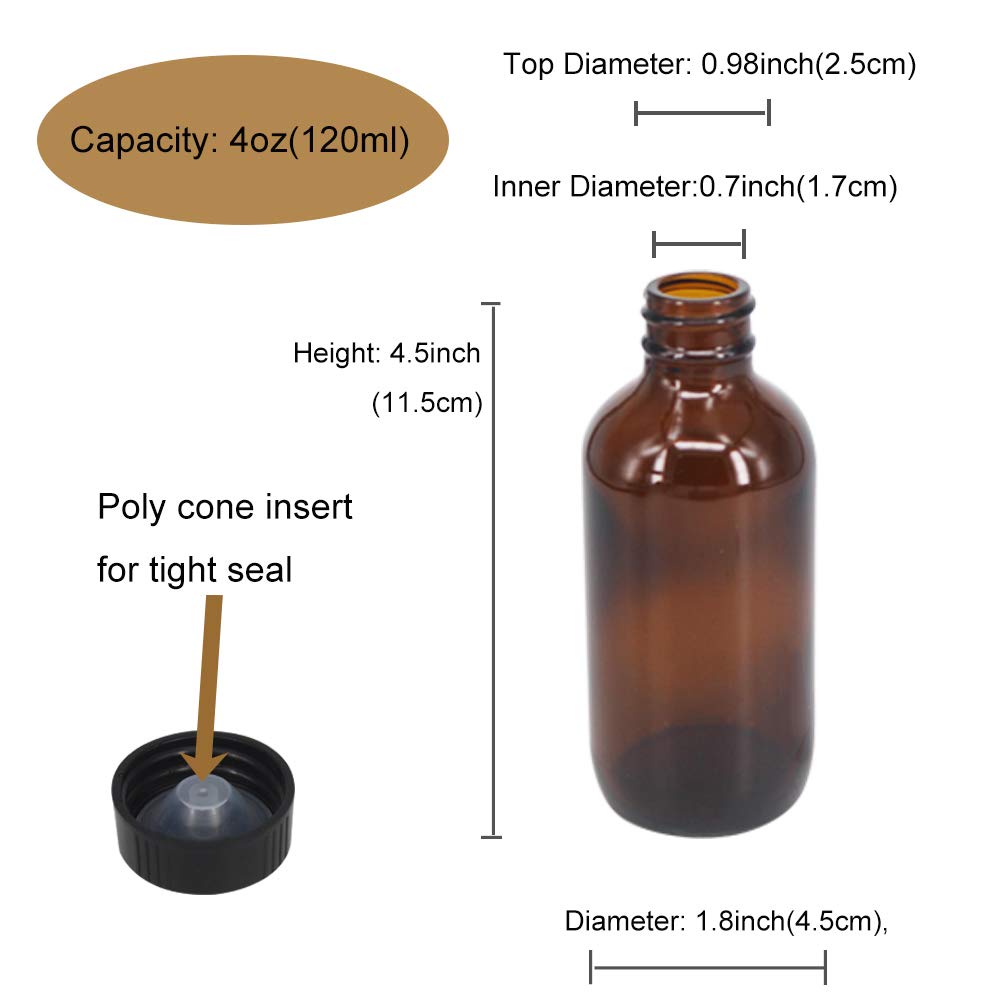 BPFY 12 Pack 4 oz Amber Glass Spray Bottles 4oz Fine Mist Spray Bottle For Essential Oils, Perfumes, Alcohol, Watering Flowers, Cosmetic Spray Bottle, Refillable Liquid Containers