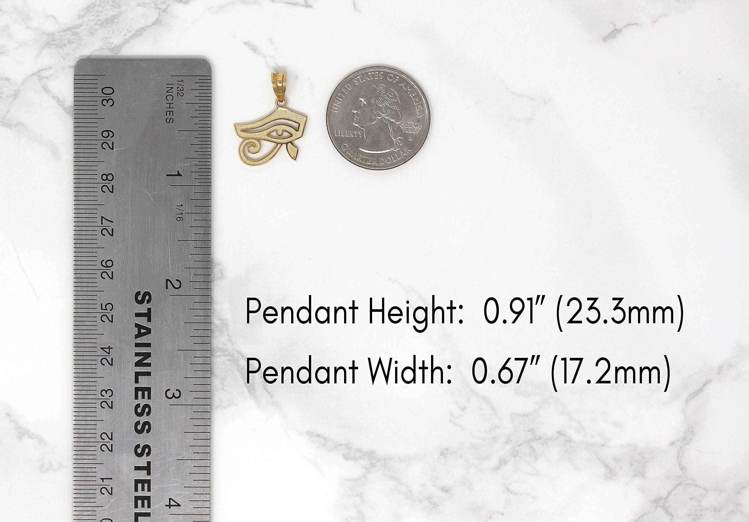 10k Yellow Gold Egyptian Eye of Horus Charm Pendant