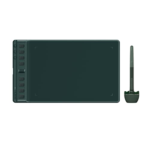2023 HUION Inspiroy 2 Medium Drawing Tablet with Scroll Wheel 8 Customized Keys Battery-Free Stylus for Digital Art, Design, Sketch, 9x5inch Graphics Tablet Works with Mac, PC & Mobile, Green