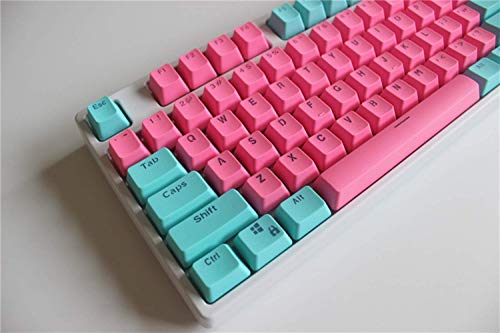 87/104 Keys Miami Doubleshot PBT Backlit Translucent Keycap Key caps ANSI/ISO Layout OEM Profile for 60%/87 TKL/104/108 Cherry MX Mechanical Gaming Keyboard (104 Keys)