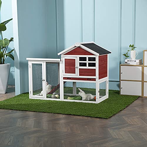 xinaier Rabbit Hutch Rabbit Cage Indoor Rabbit Hutch with Run Outdoor Large Rabbit House,Guinea Pig House 48" x20.2" x37.05" (W x D x H)