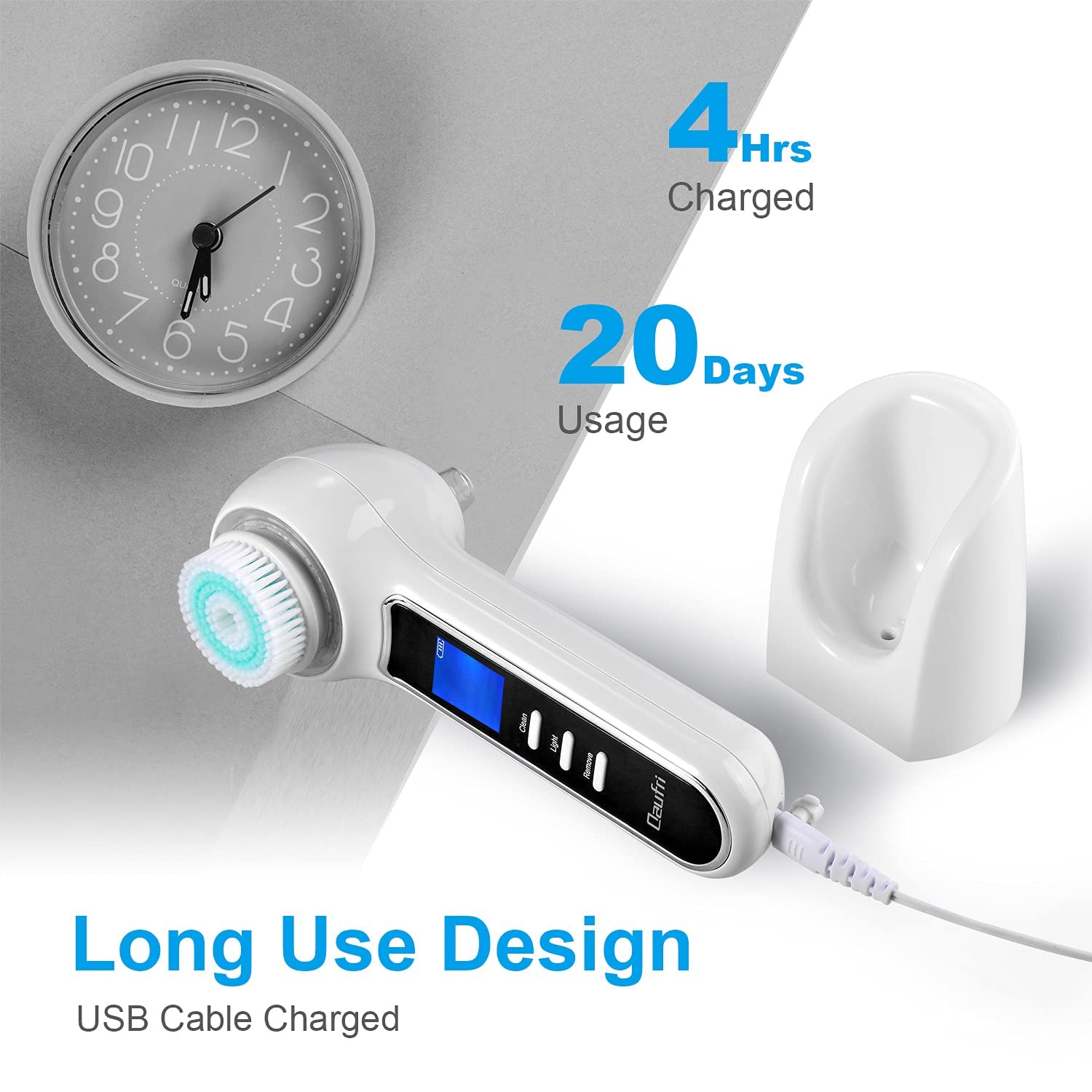 UMICKOO Face Scrubber Exfoliator,Facial Cleansing Brush Waterproof with LCD Screen,Blackhead Remover Vacuum with 5 Brush Heads,Face Spin Brush for Exfoliating, Massaging and Deep Pore Cleansing