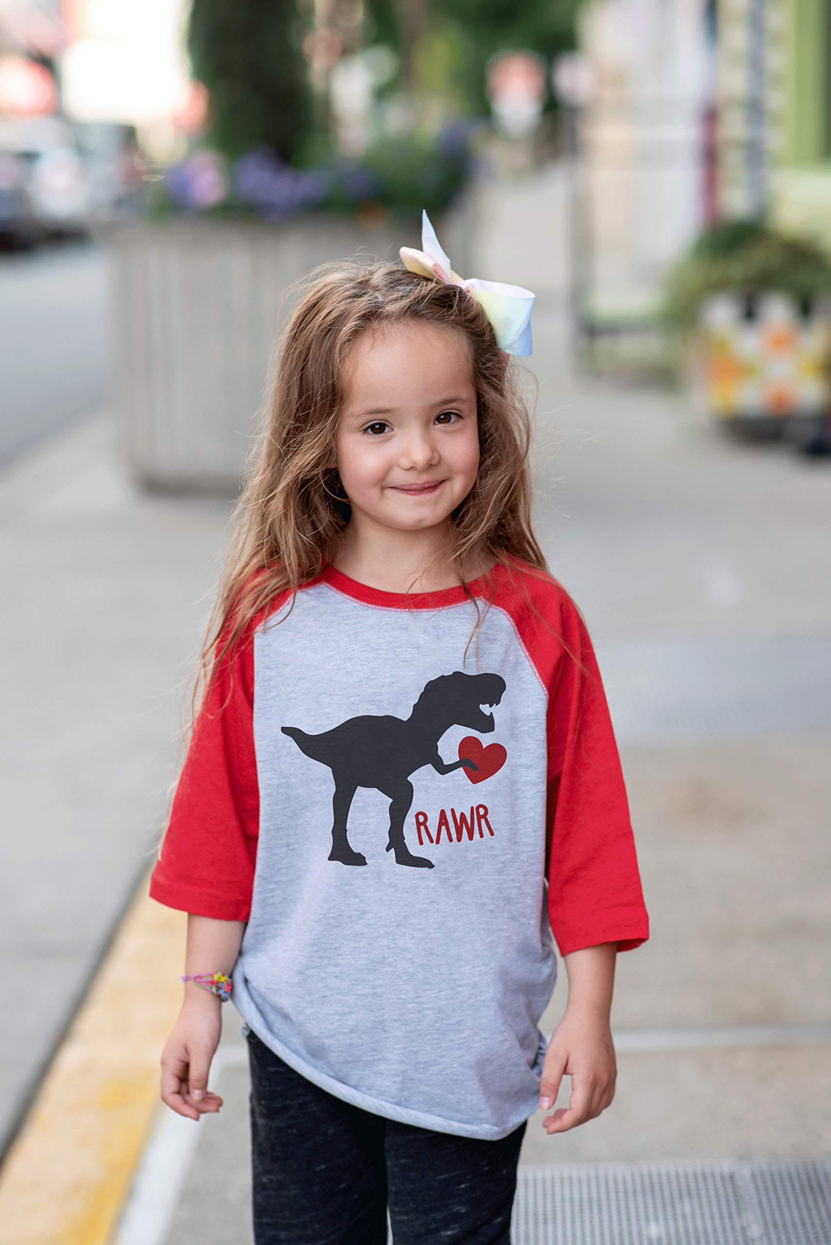 7 ate 9 Apparel Kids Dinosaur Happy Valentine's Day 5T Red Shirt