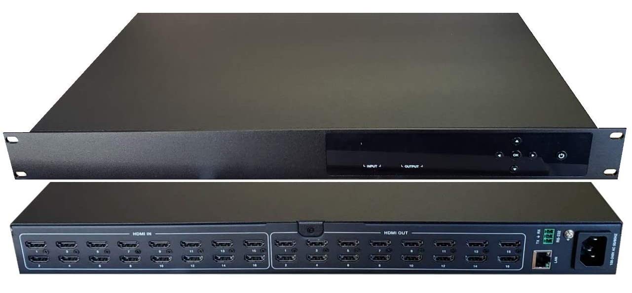 16x16 HDMI Matrix Switcher 18gbps 4K HDR Dolby Vision HDCP2.2 HDTV Routing Inputs Outputs SELECTOR SPDIF Audio CONTROL4 Savant Home Automation