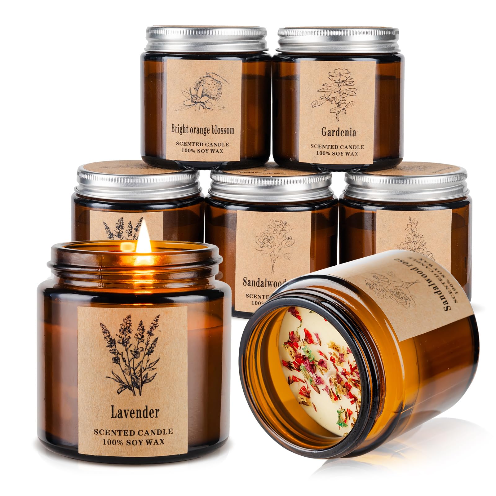 12 Pack Scented Candles for Home Aromatherapy Candle Gift Set for Women Soy Wax Jar Candles Bundle Gift for Christmas Holiday Birthday Mother's Thanksgiving Day Present
