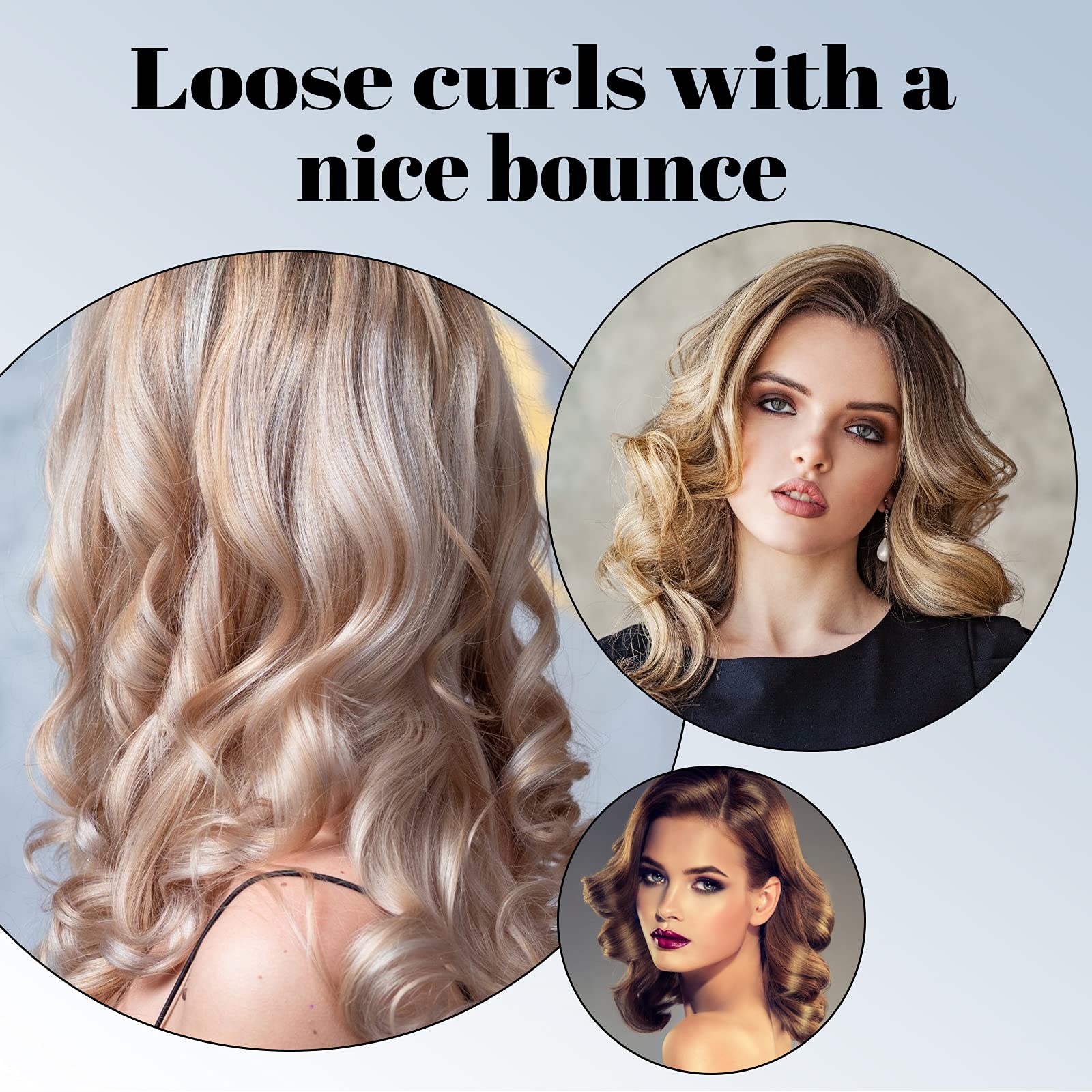 Jumbo Foam Sponge Hair Roller Soft Sleeping rollers Curvy Wavy Hairstyle Curling Hair Styling Tools 24 Pieces Use For Long Hair Short Hair Ladies And Children 2"X2.75"(blue)
