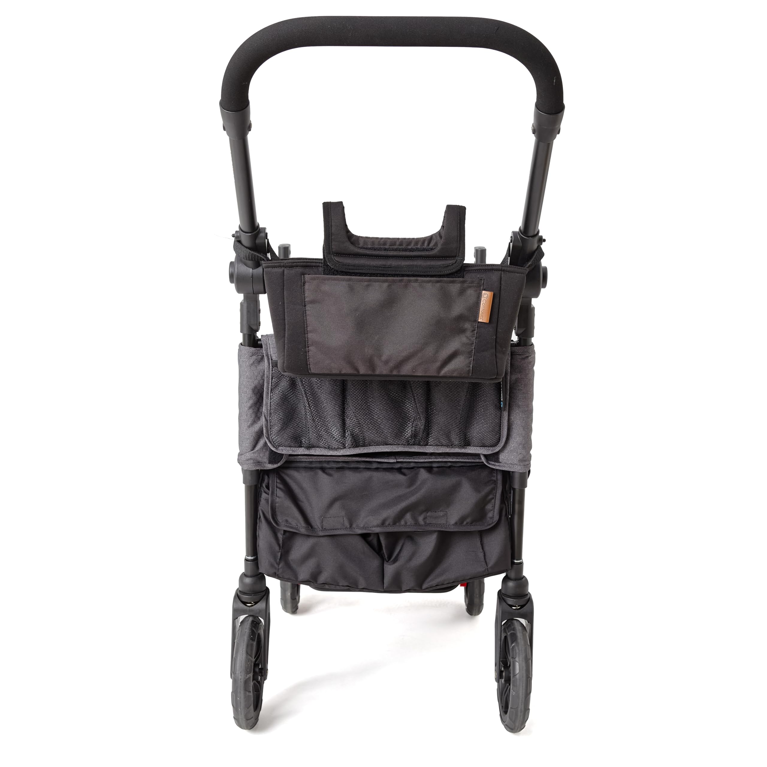Contours Baby Stroller Organizer, Adjustable Stroller Caddy, Parent Organizer Accessory, Stroller Accessory, Cup Holder and Storage - Compatible with Select Contours Strollers and Wagons - Black