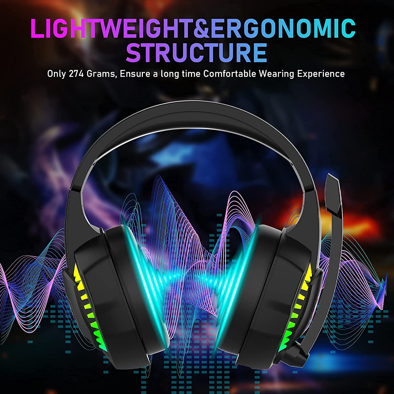 60% Gaming Keyboard Honeycomb Mouse and RGB Headset Comboith Rainbow Backlight Ergonomic 62Key Mechanical Feeling Adjustable 7200DPI Mice Stereo Sound Headphone for PS4 Xbox One PC Mac Gamer