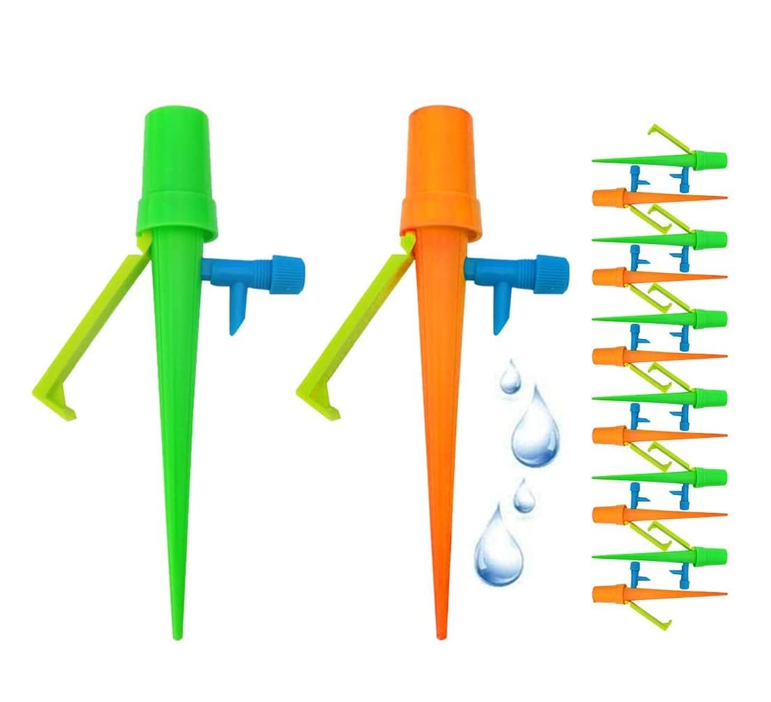 12 Pack Self Watering Spikes, Plant Self Watering Devices, Drip Irrigation Plant Waterer with Slow Release Control Valve Switch, Self Irrigation Watering Drip Devices Suitable for All Bottle