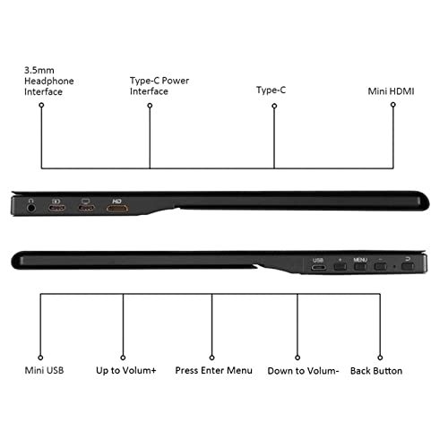 13.3-inch Portable Monitor, 1920 * 1080, with Smart Case, Ultra-Thin, Eye-Protecting