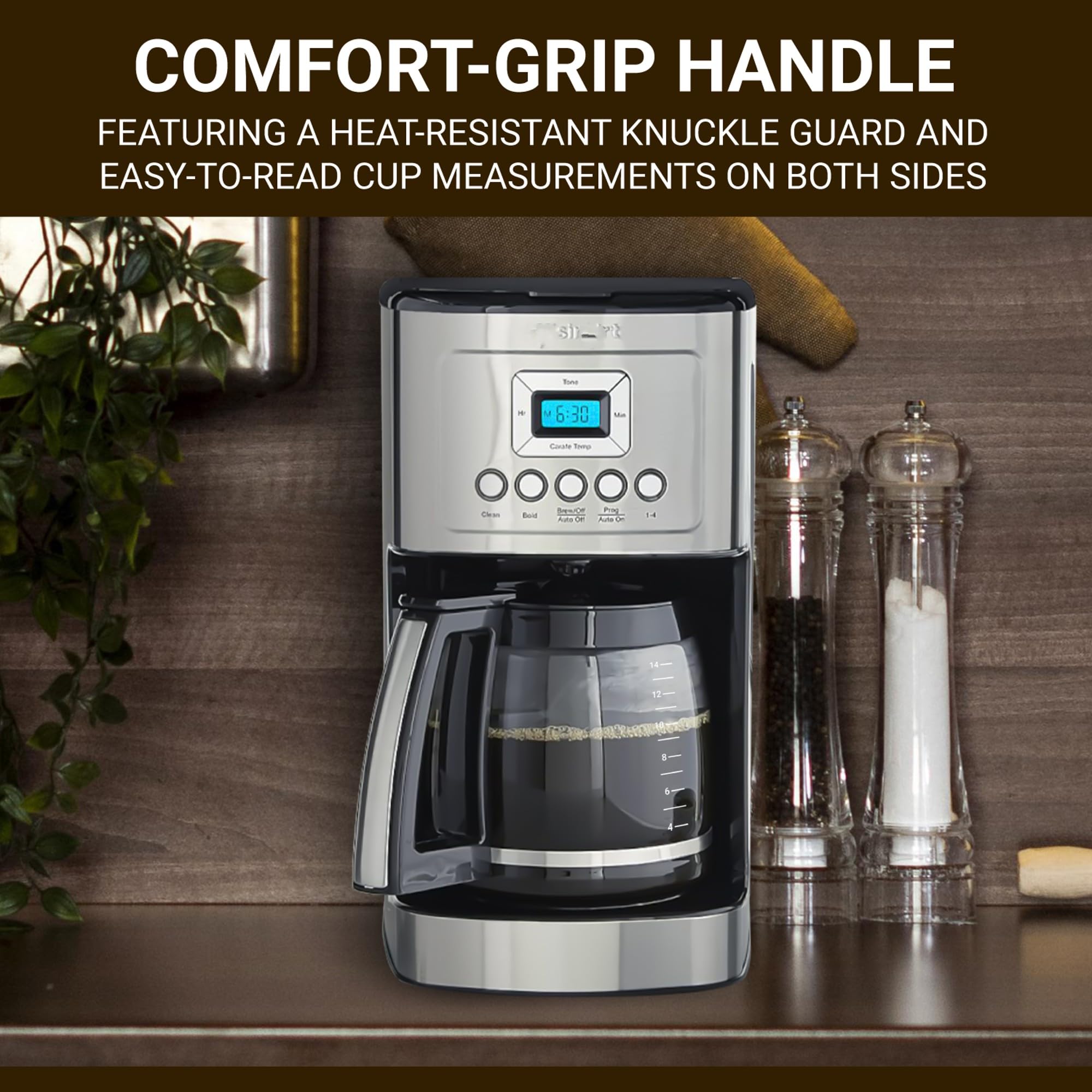 14-Cup Replacement Carafe Compatible with Cuisinart Coffeemakers: DCC-2200, DCC-2600, DCC-2800, DCC-3200, and DCC-3200P1 Non Removable Lid (14 Cup)