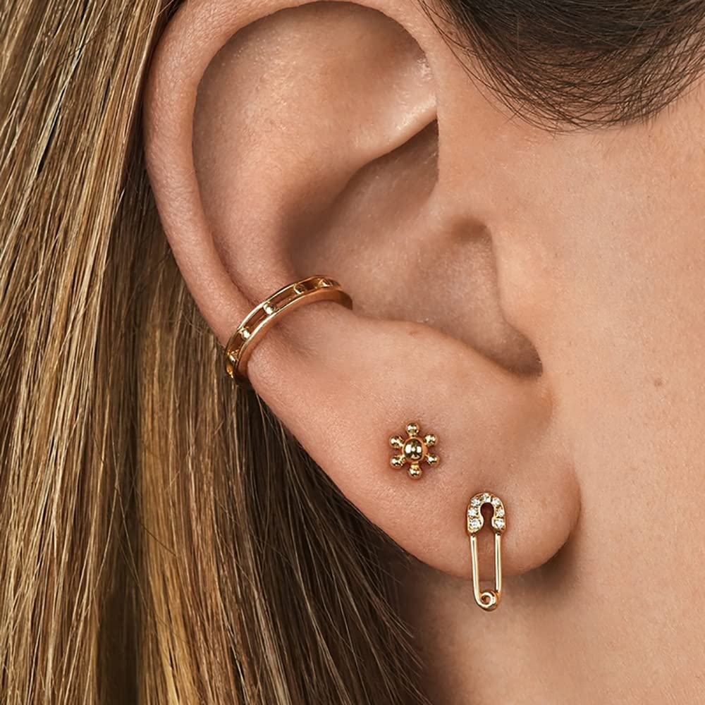 10Pcs Gold Ear Cuff Earrings Set for Women Daintily Cartilage Ear Cuff Non Piercing Adjustable Clip On Hoop Earrings