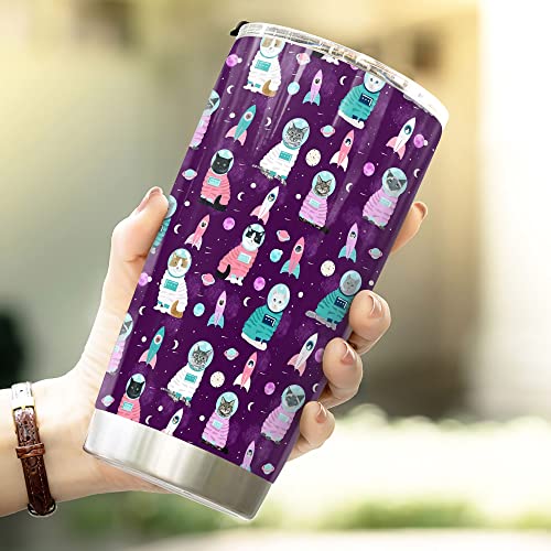 20oz Tumbler Funny Cat Gifts For Women Cat Lovers Girls Kids - Cats Love Skull Cats Gifts For Wife Mom Grandma Coworker - Birthday Gifts for Her Cat Tumbler with Lid Double Wall Insulated Coffee Mug