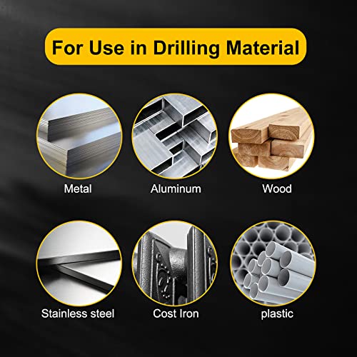 16PCS Impact Drill Bit Set for Metal, Cobalt Drill Bits High Speed Oxide Twist Jobber Drill Bit Set for Hardness Alloy Steel Wood Aluminum Cast Iron 1/16"-1/2"