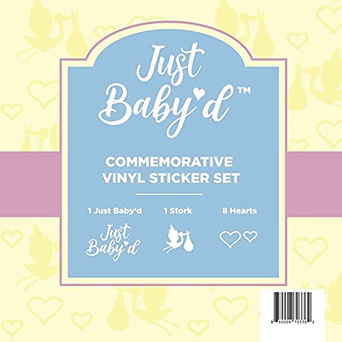 Just Baby'd - Welcome Baby Banner for Leaving Hospital, Baby's First Car Ride Sticker - Celebration & Commemoration, Rear Window Decal Kit - Easy Configuration