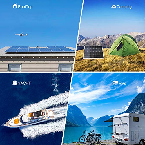 120 Watts 12 Volts Monocrystalline Solar Panel High Efficiency Module PV Panel for Battery Charging Boat Caravan RV and Any Other Off Grid Applications
