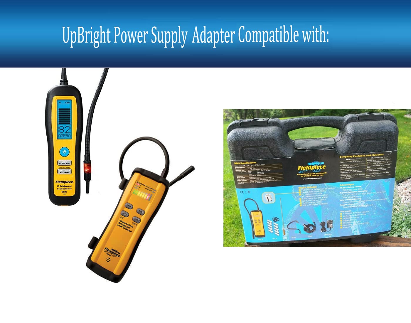 UpBright 9V AC/DC Adapter Compatible with Fieldpiece SRL2K7 Infrared Refrigerant Leak Detector DR82 Heated Diode Detectors RCA2 RWA2 SRL8 SRL2 9VDC 2A DC9V 2.0A Power Supply Cord Cable Battery Charger