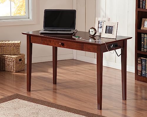 AFI, AH12114, Shaker Desk with Drawer and Charging Station, Walnut