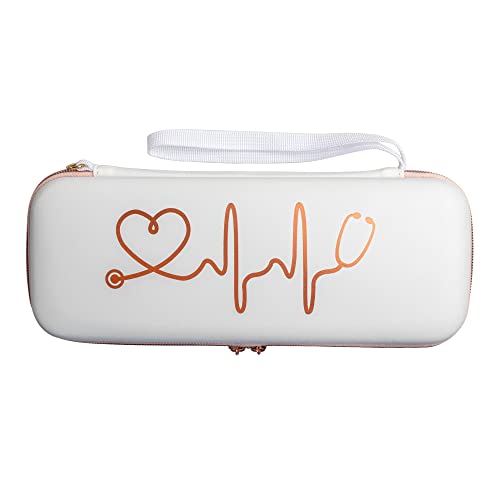 Plaris Stethoscope Case for Nurses Compatible with 3M Littmann/MDF/Omron Stethoscopes - Extra Room for Medical Bandage Scissors EMT Trauma Shears and LED Penlight, (Black)