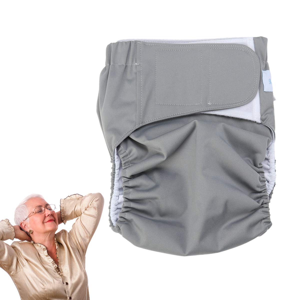 HEALLILY1Pcs Reusable Diapers for Adults Reusable Incontinence Pants Cloth Diaper Wraps Washable Overnight Leakfree Underwear for Women Men Bariatric Seniors Patients Size S (Random Color) 1