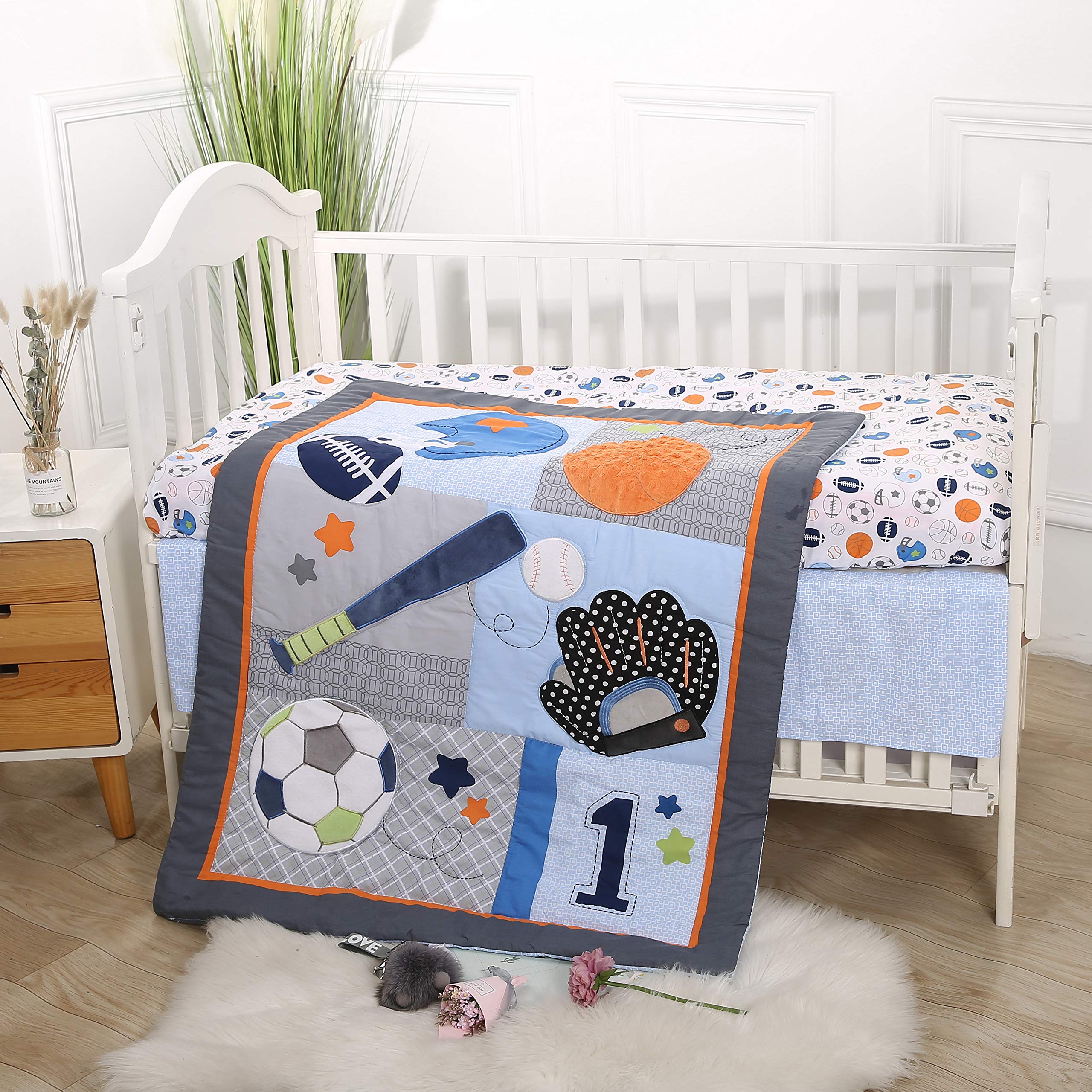 Baby Spark All-Star MVP 3pc Soft Cotton Crib Bedding Set