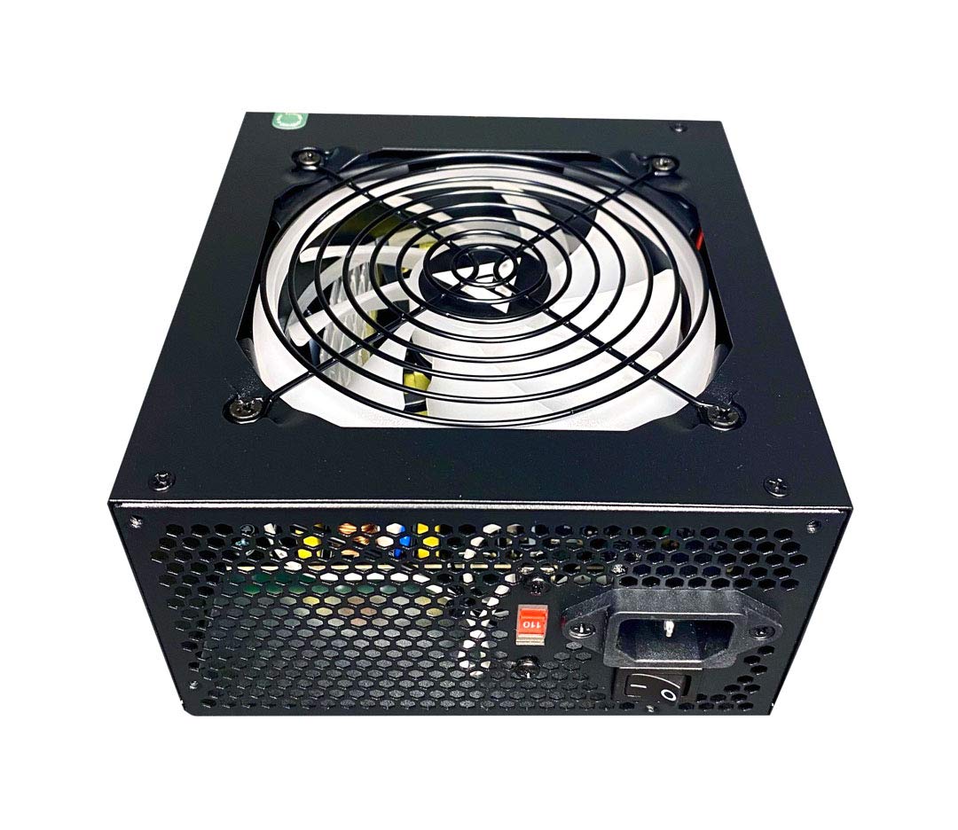 Apevia ATX-SR700W Spirit ATX Power Supply with Auto-Thermally Controlled 120mm White LED Fan, 115/230V Switch, All Protections
