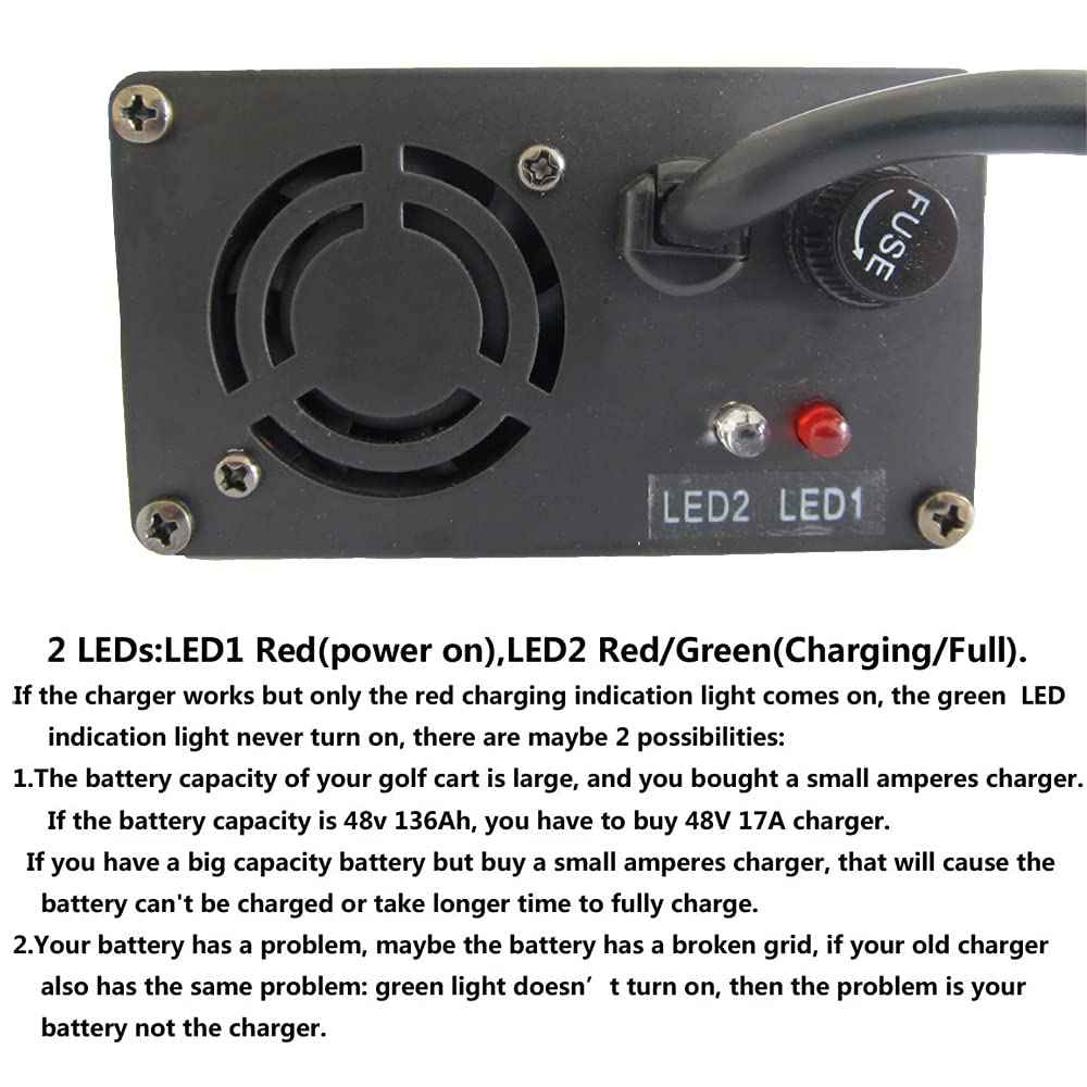 aunstarwei 48V 5A Golf Cart Battery Charger Powerwise for EzGo Ez Go Ez-Go TXT Medalist D Style