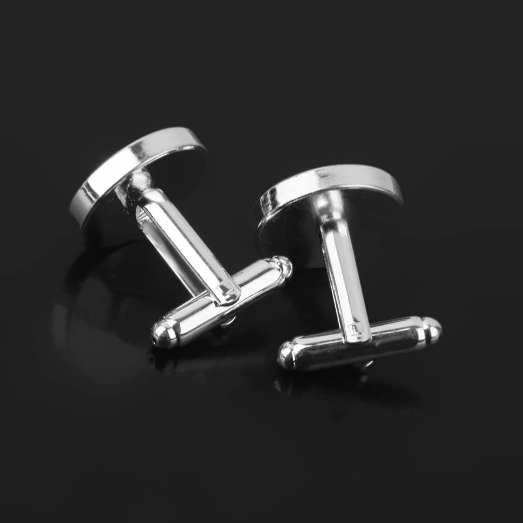 10Pcs Men Cufflinks Cuff Button Cabochons Frame Tray Bezel, Cufflink Blanks Setting Tray Brass (Color : A, Size : One Size) (A One Size)