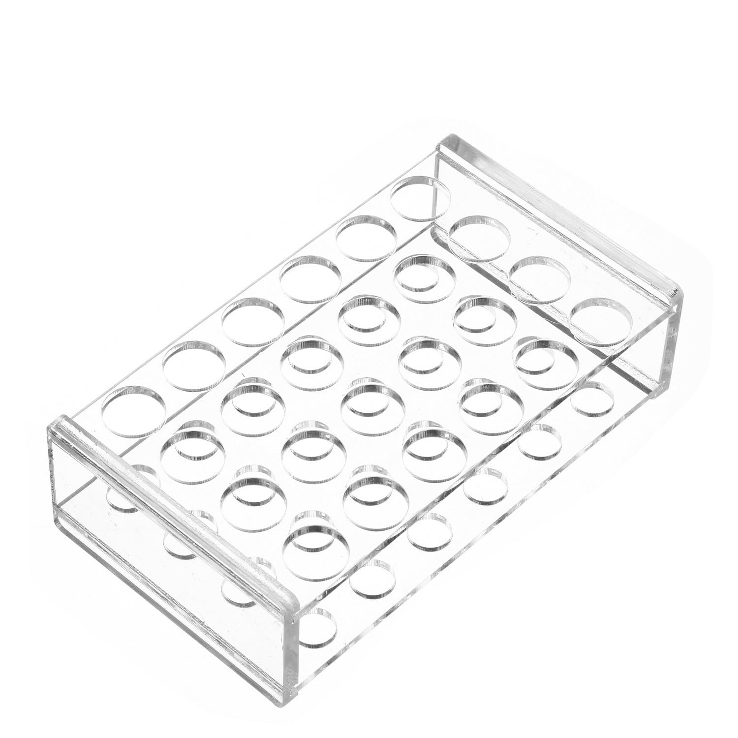 2 Pack Acrylic Test Tube Rack, 24Wells, for 5/9“ OD Tube (13 ±0.1mm,MAX for 14mm) Centrifuge Tube Holder for Labortory Holder Lab Test Tube Transparent